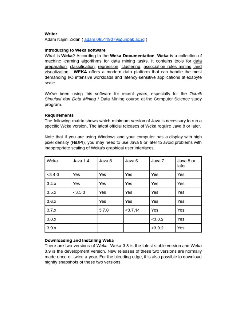 Weka Installation | PDF | Software | Java (Programming Language)