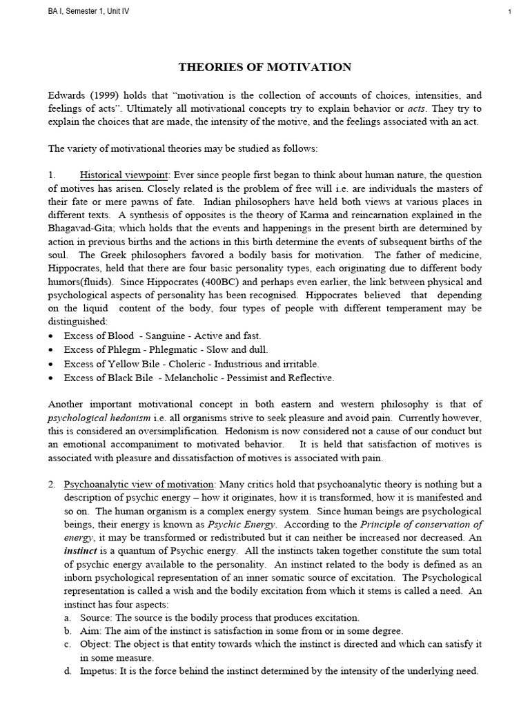 Theories of Motivation | PDF | Motivation | Motivational