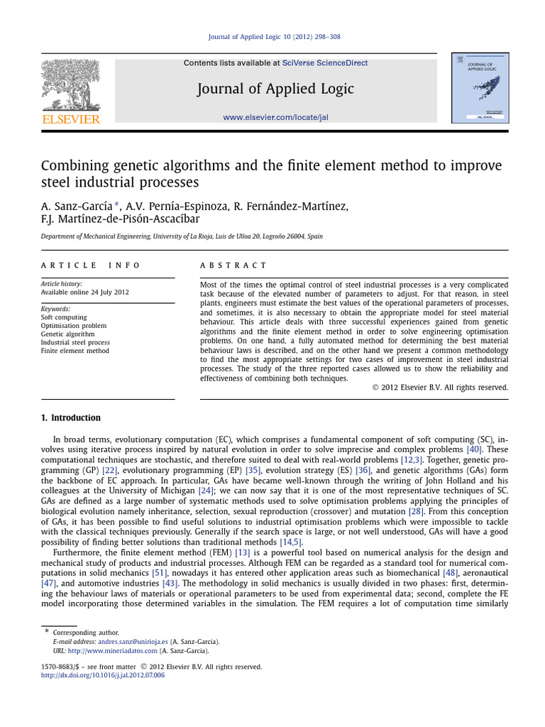 Combining Genetic Algorithm And The Finite Element Method To Improve Stell Industrial Processes