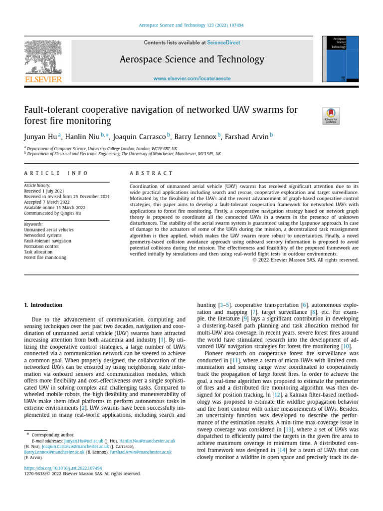 Fault Tolerant Cooperative Navigation Of Networked Uav Swarms For