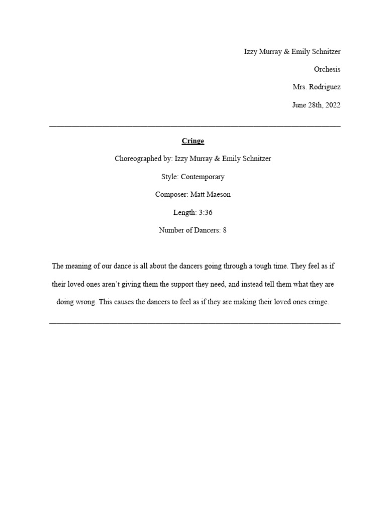 Cringe - Izzy Emily | PDF