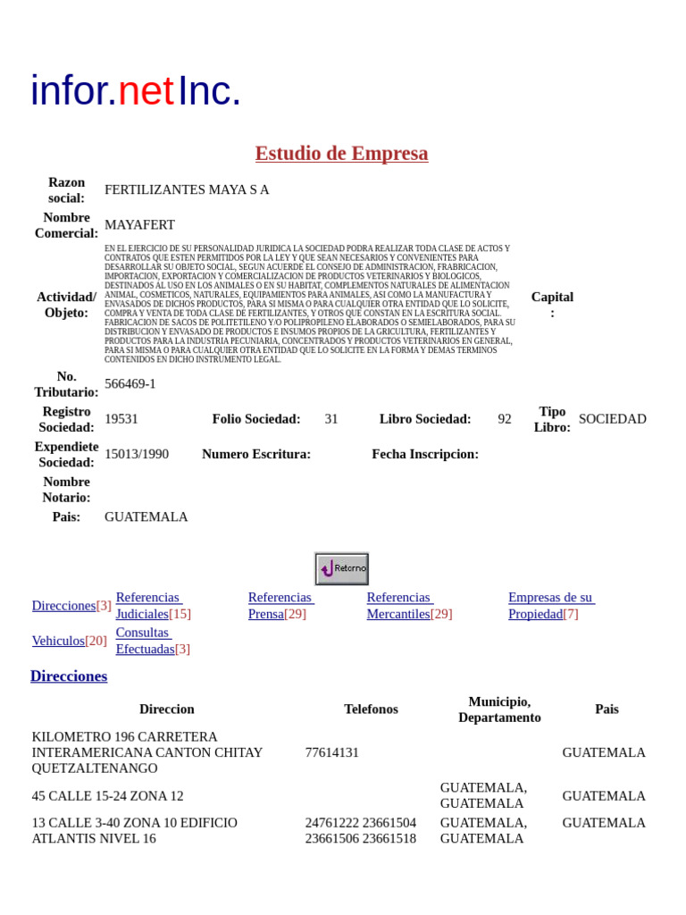 Fertilizantes Maya INFORNET | PDF