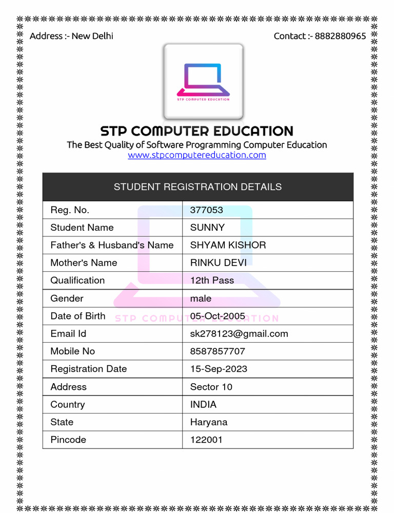 Registration Slip | PDF
