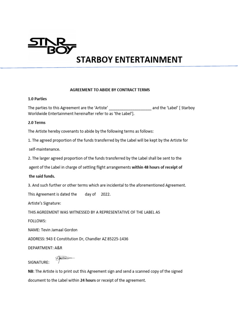 Starboy Entertainment | PDF
