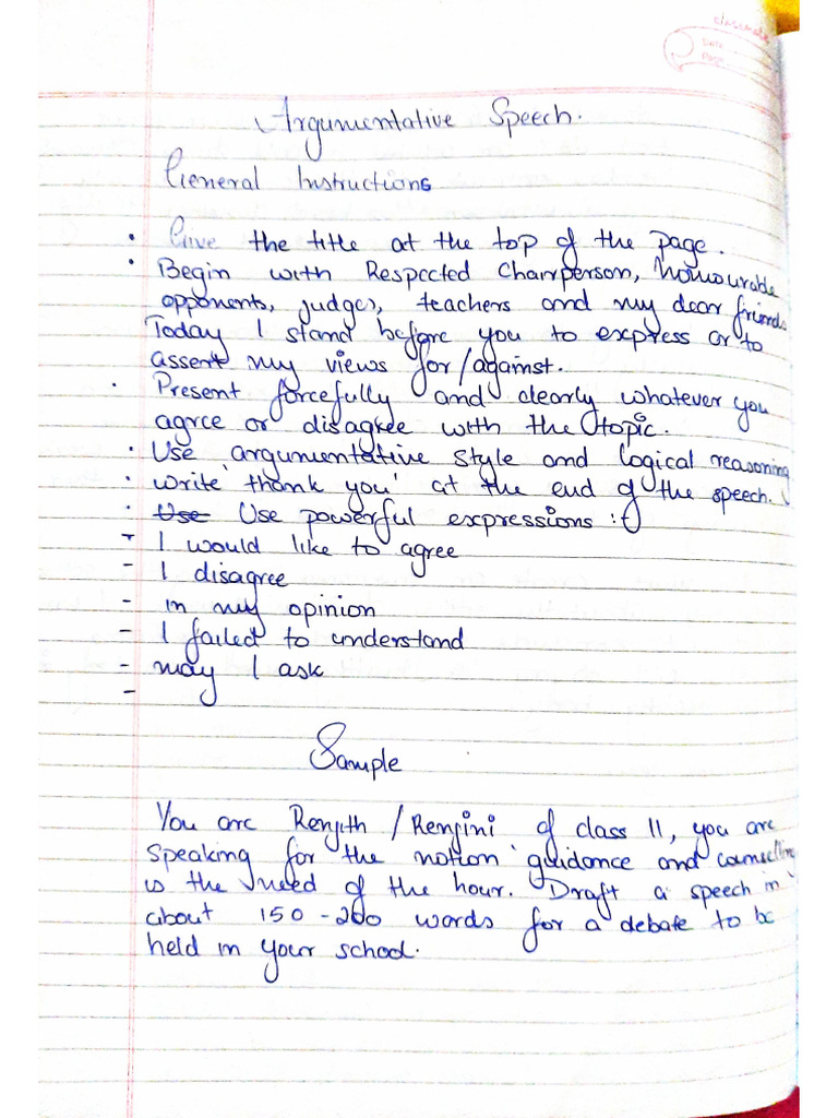 Argumentative Speech Notes | PDF