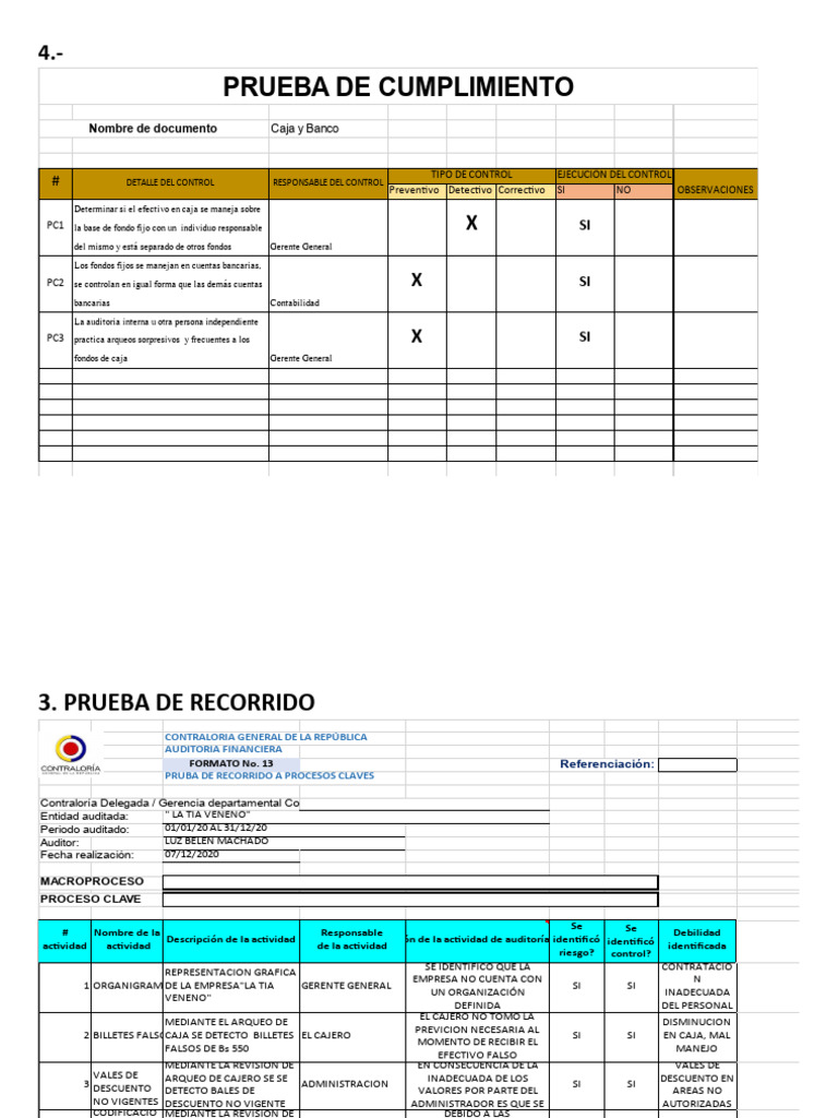 Prueba de Cumplimiento | PDF | Auditoría | Contabilidad