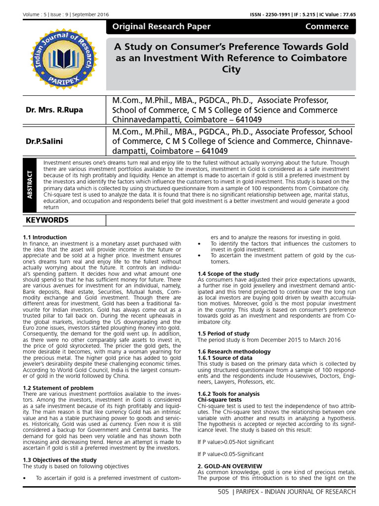 A Study On Customers Preference Towards | PDF