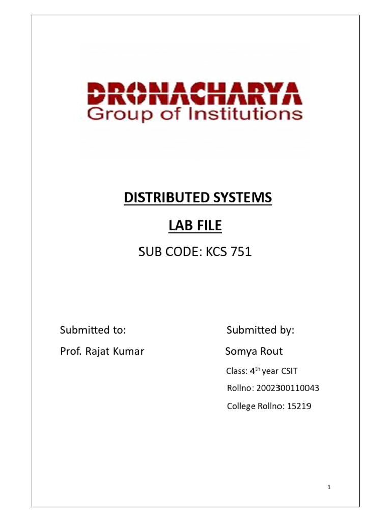 SomyaRout DistributedSystemsLabFile | PDF | Common Object Request ...