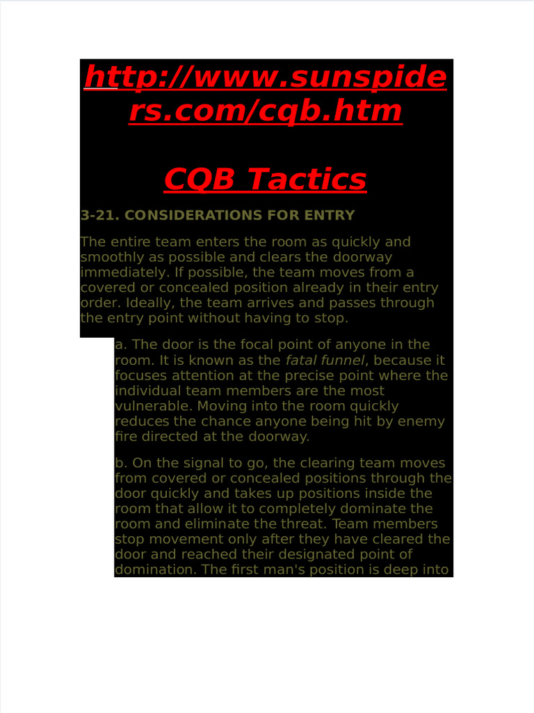 Dokumen - Tips Cqb-Tactics1 | PDF | Warfare | Hazards