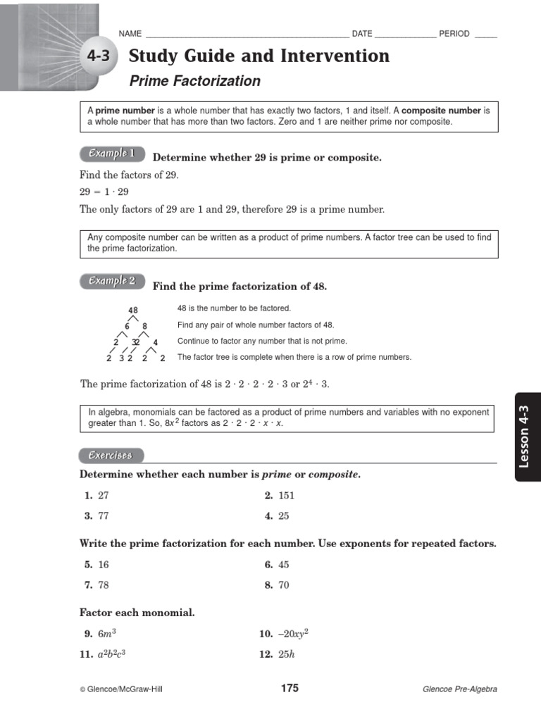 prime factorization | PDF | Prime Number | Numbers