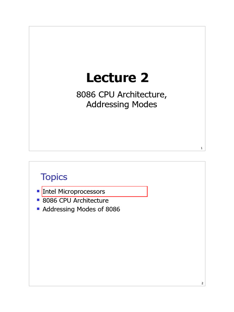 Lecture2 CPU AddrModes | Download Free PDF | Pointer (Computer Programming) | Computer Memory