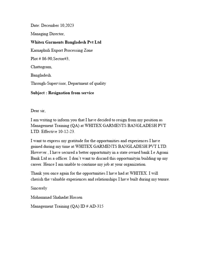 Resign Letter PPPPPP | PDF | Career & Growth | Business