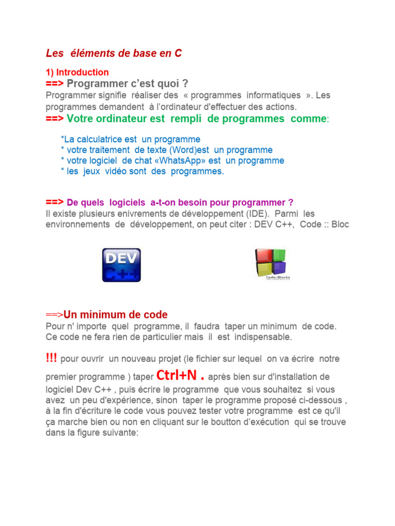 Cours complet sur la programmation C | PDF | Ordinateurs | Technologie ...