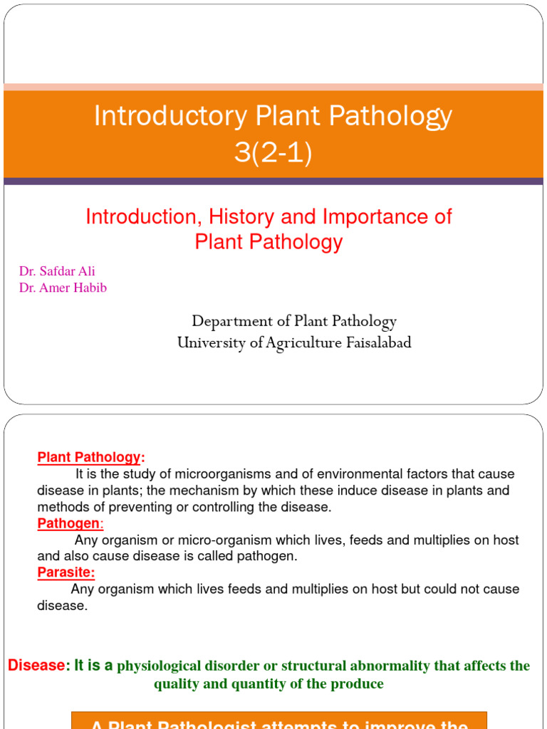 1-Introduction to Plant Pathology | PDF | Plant Pathology | Pathogen 1-Introduction to Plant Pathology | PDF | Plant Pathology | Pathogen