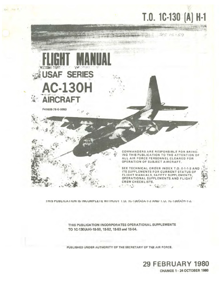 Lockheed AC-130H Flight Manual | PDF