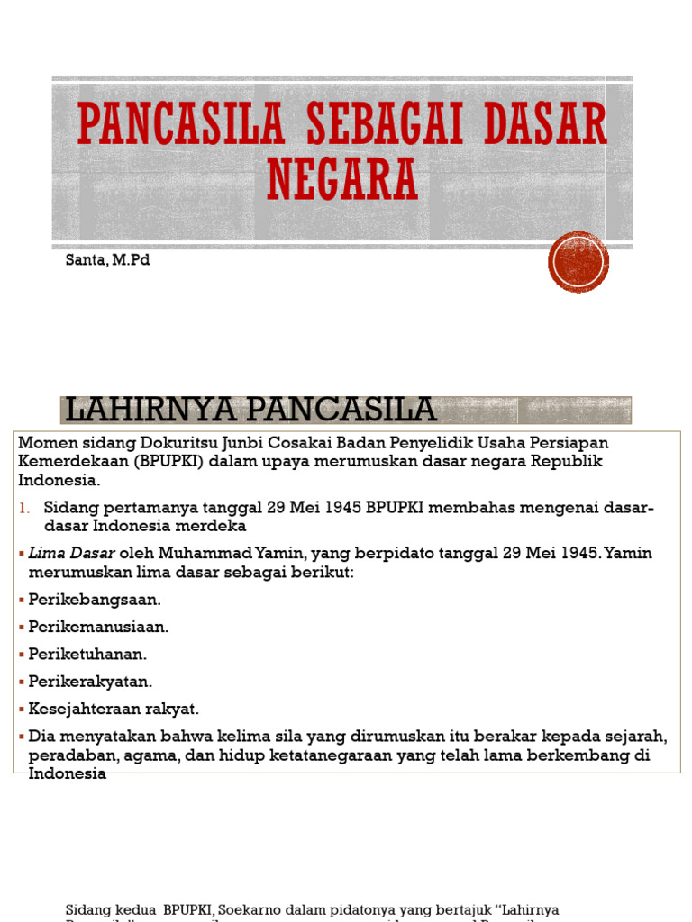 Pancasila Sebagai Dasar Negara | PDF