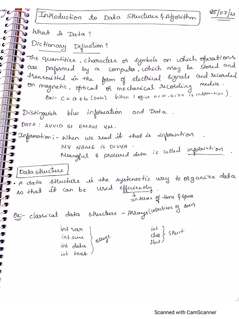 Data Structure Notes | PDF Data Structure Notes | PDF