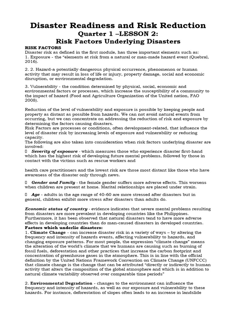 Drrr-Lesson-2 2 | PDF | Climate Change | Hazards