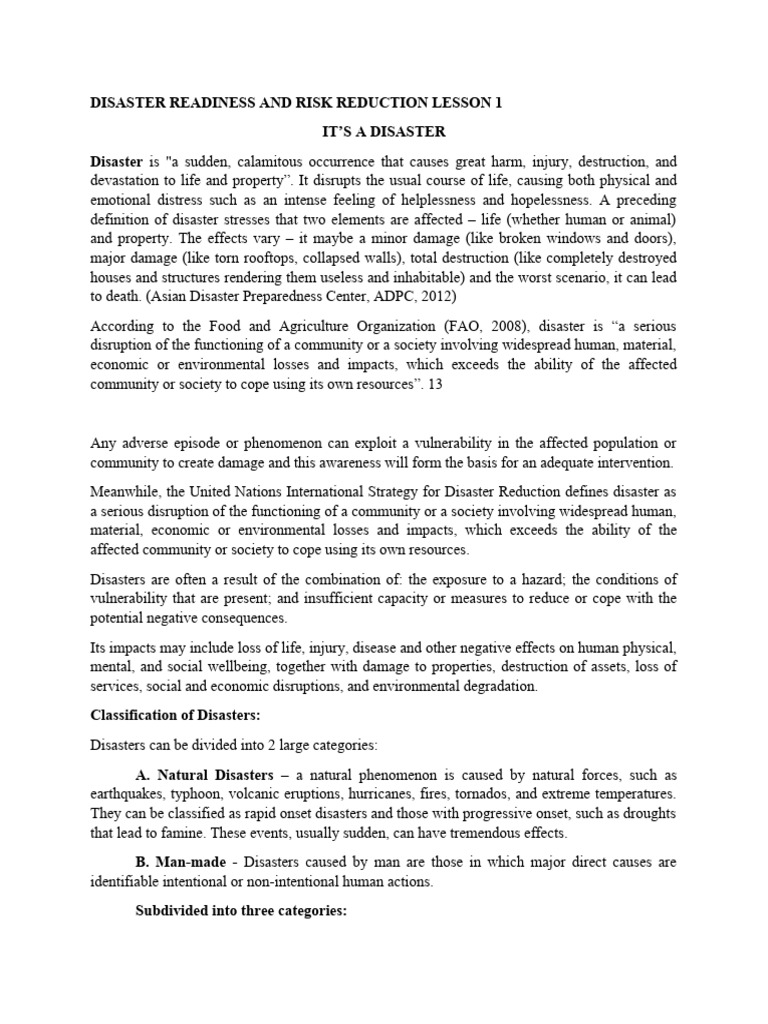 DRRR Lesson 1 | PDF | Hazards | Risk