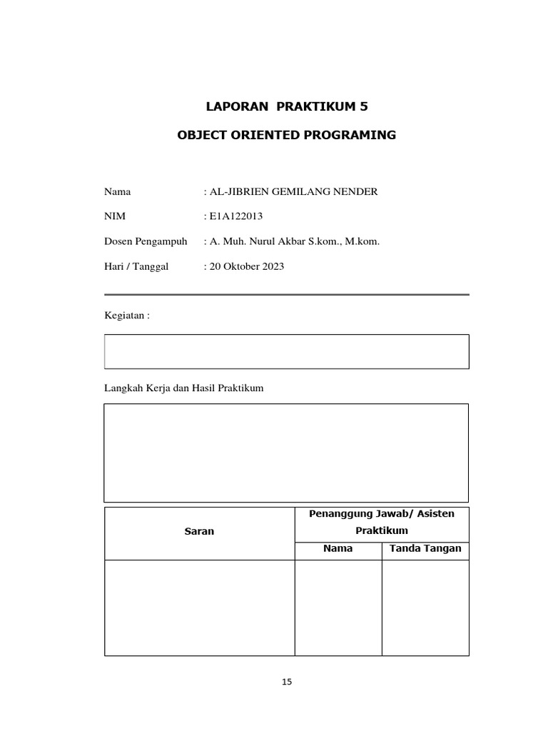 Laporan Praktikum 5 | PDF