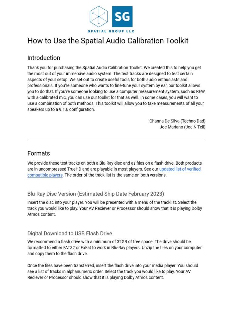 Spatial Audio Calibration Toolkit Guide | PDF | Loudspeaker ...