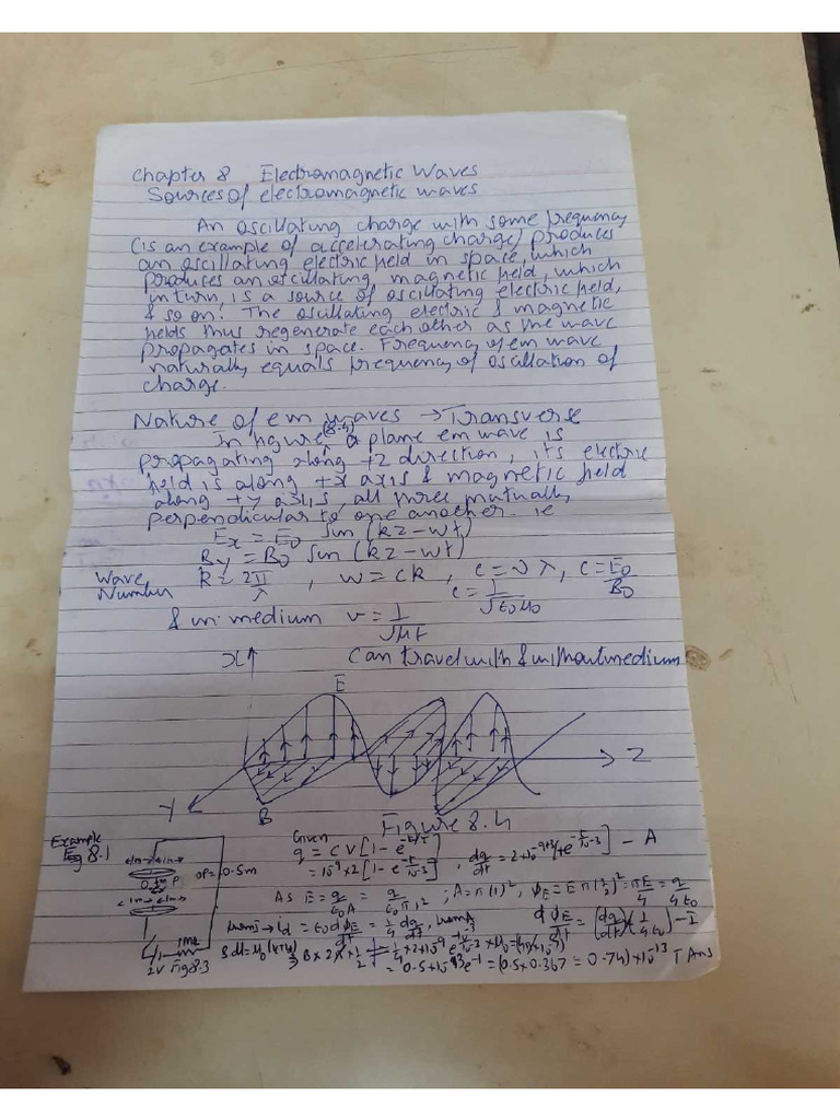 Chapter 8 Electromagnetic Waves Theory Excercises Compressed Pdf 