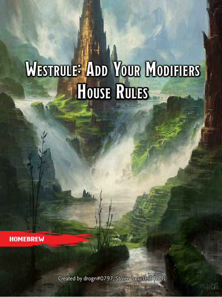 Westrule - Add Your Modifiers - House Rules - GM Binder | PDF