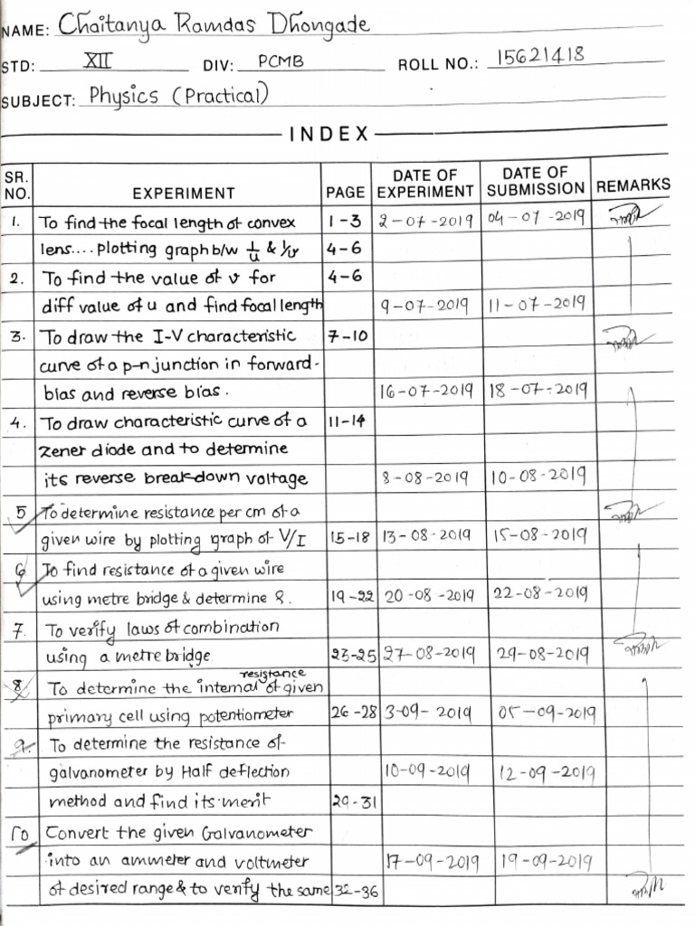 Class 12 Practical Exp. 1-3 | PDF | P–N Junction | Optics