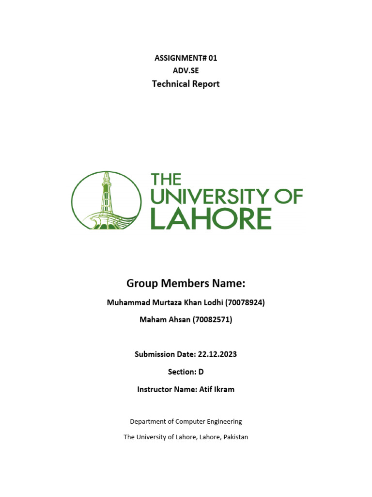 Assignment #01 Adv - Se (70078924) | PDF | Automation | Prototype