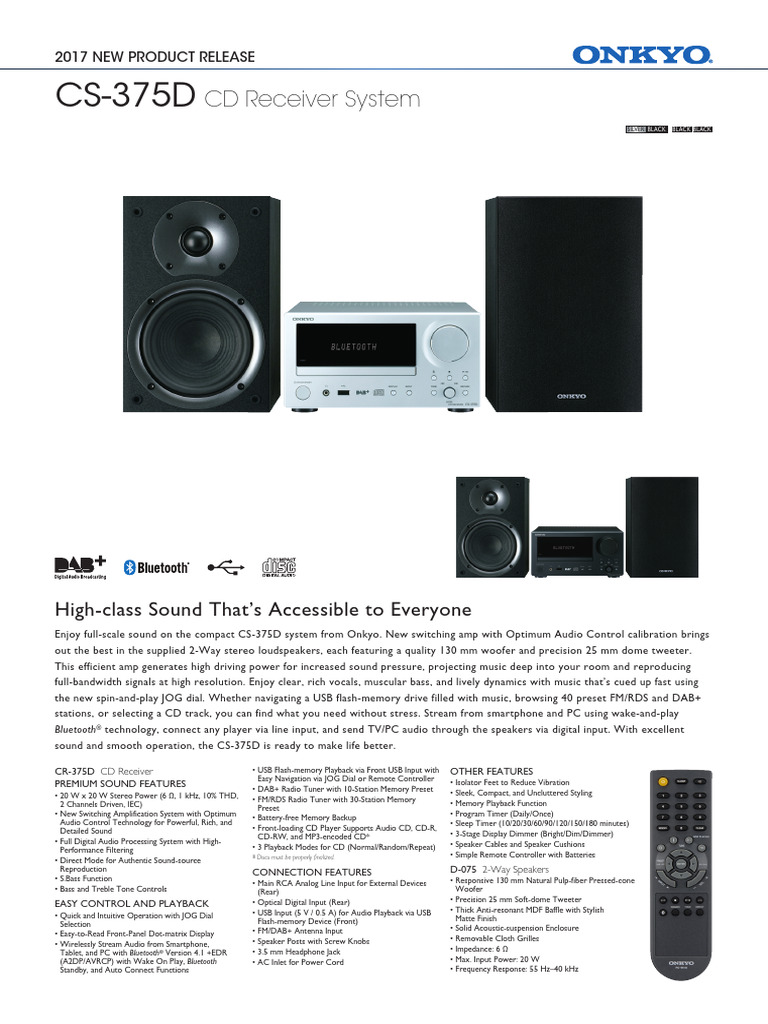 ONKYO CS-375D Datasheet EN | PDF