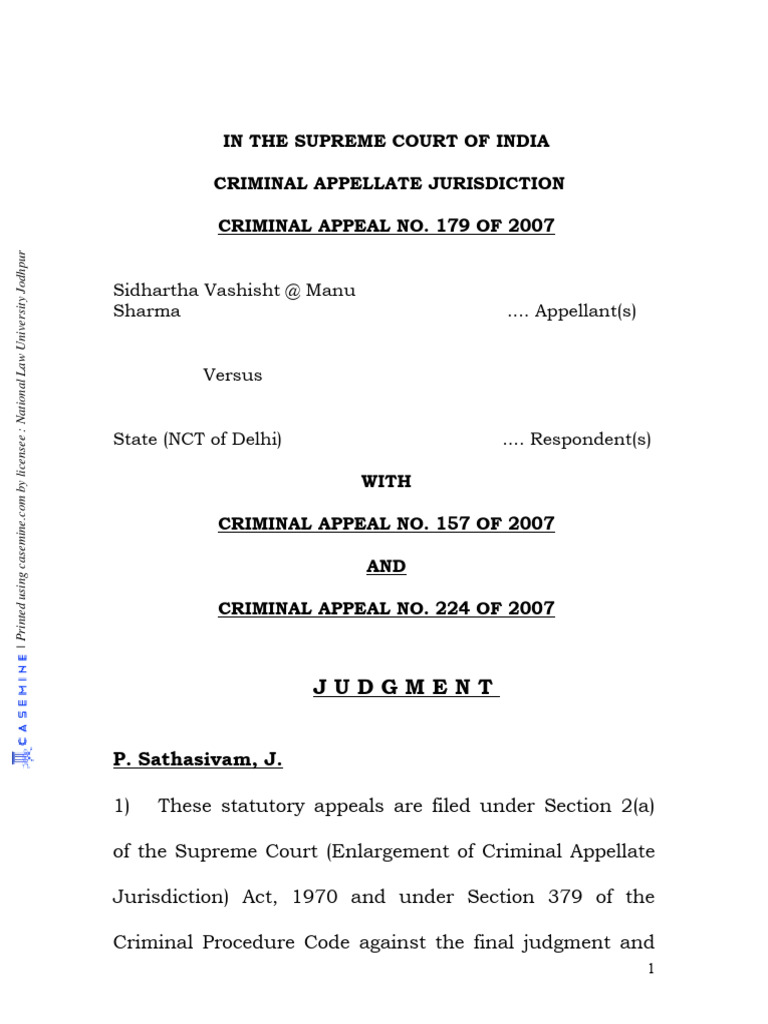 Sidhartha Vashisht Vs NCT of Delhi | PDF | Government | Public Law