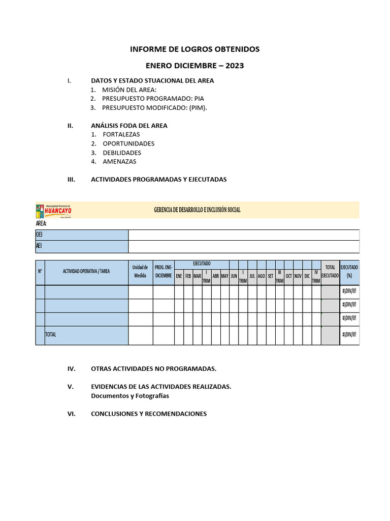 Formato Informe Anual | PDF