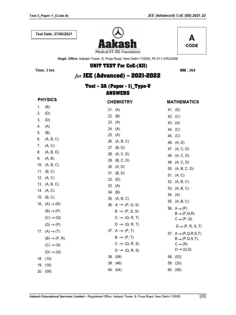Unit Test 3 Paper 1 Compile - Key | PDF | Tests