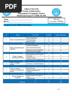 Degree Exit Exam Sample Questions | PDF | Pointer (Computer Programming) | Computer Programming