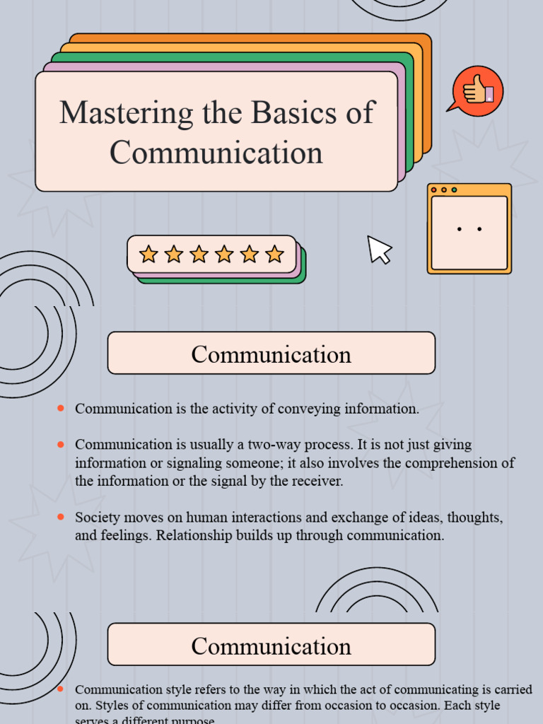 Basics of Communication - I | PDF | Communication | Nonverbal Communication