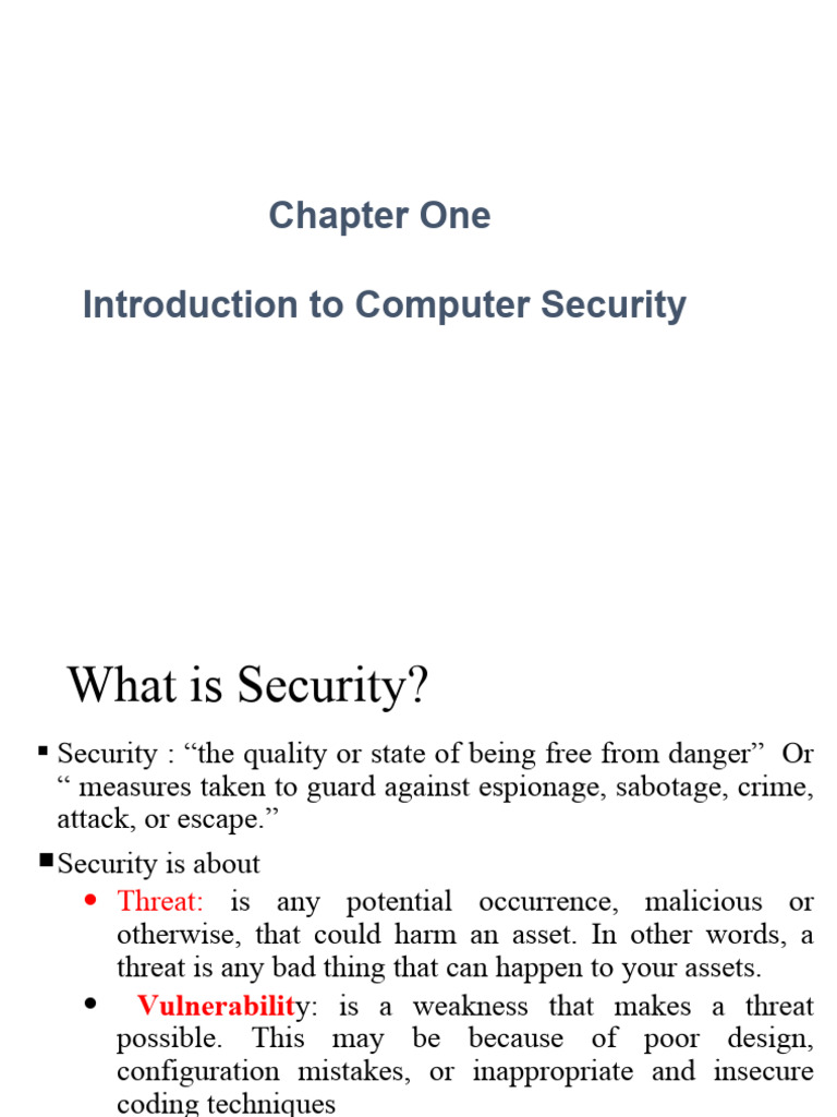 Chapter 1-Introduction | PDF | Security | Computer Security