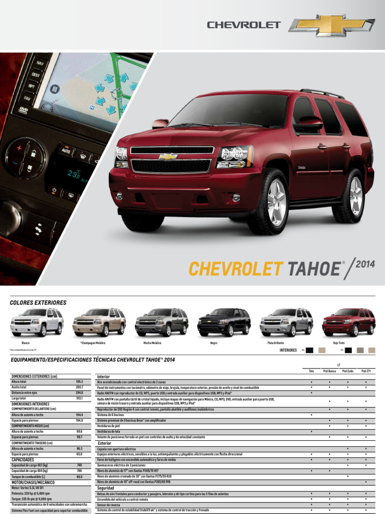 Cat Tahoe 2014LR | PDF | Motores generales | Chevrolet