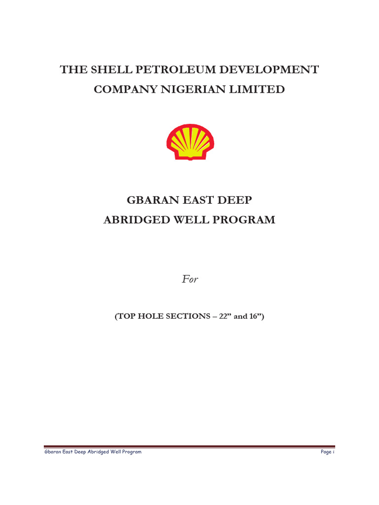 Gbaran East Deep Top Hole Program Modified | PDF