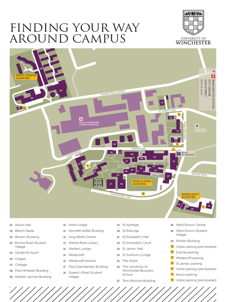 University Of Winchester Campus Map Pdf