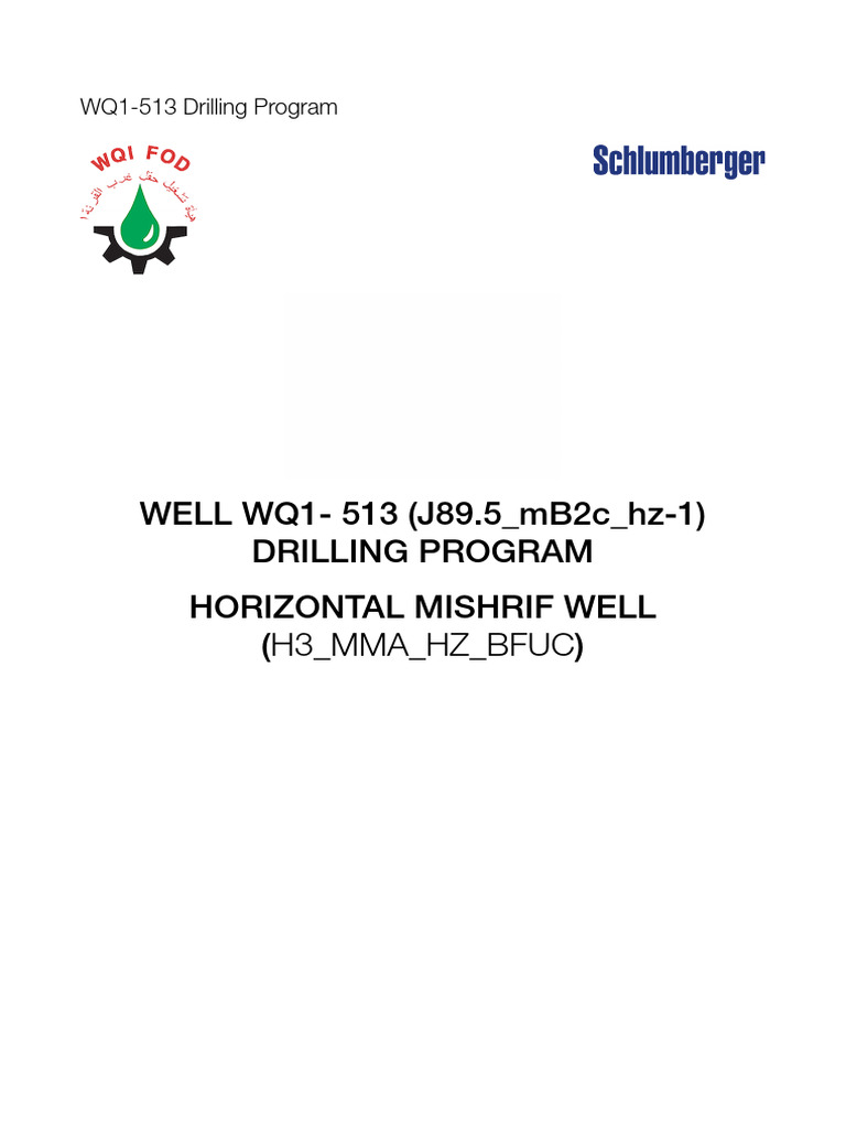 WQ1-513 Digital Program | PDF | Casing (Borehole) | Industrial Processes