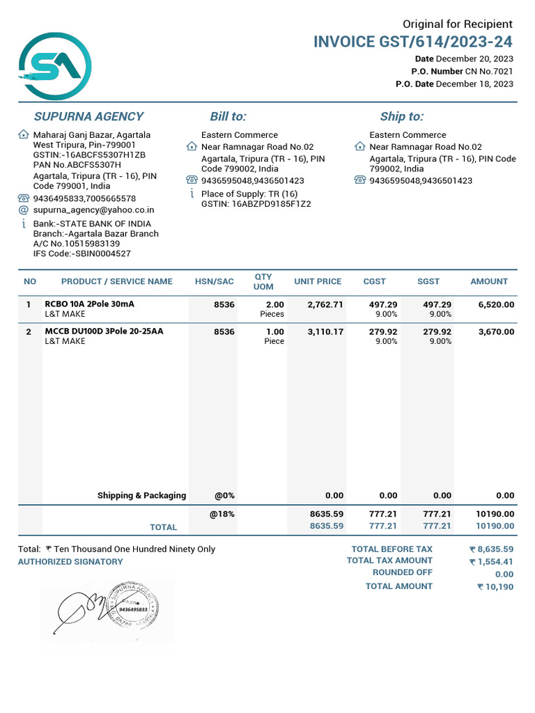 invoice_GST-614-2023-24 | PDF