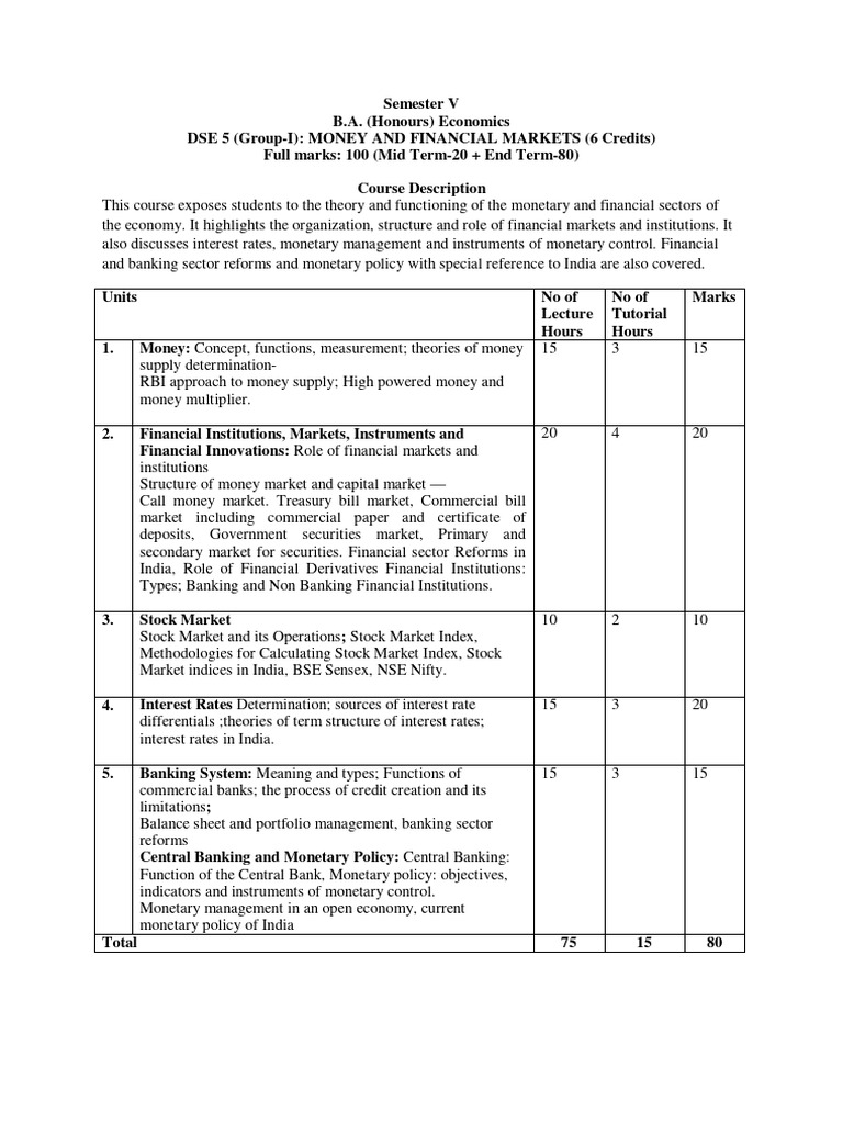 DSE 5 Money and Financial Market | PDF | Money | Interest