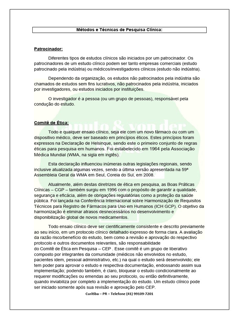 Tipos de Estudos Clínicos Explicados | PDF | Teste clínico | Remédio