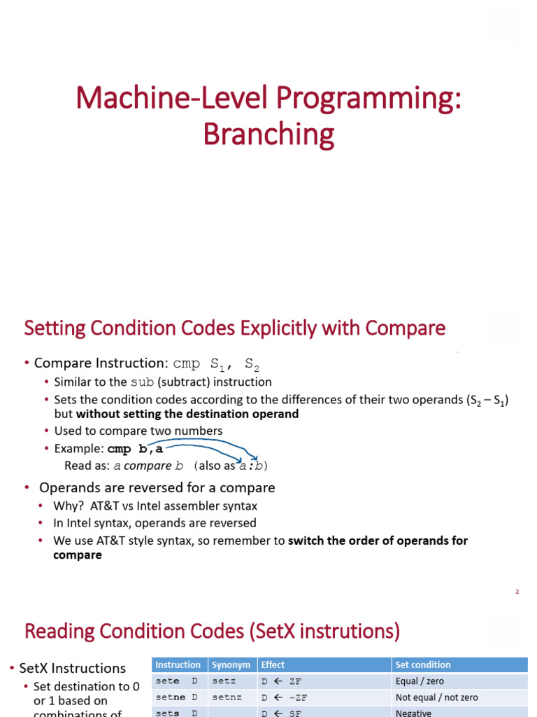 8 Machine Branching V1 Pdf Computer Architecture Computer Programming 