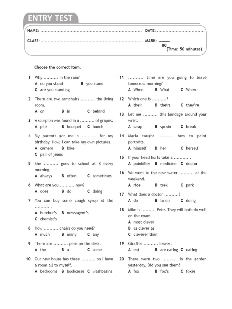01 Entry Test ACTION 3 | PDF 01 Entry Test ACTION 3 | PDF