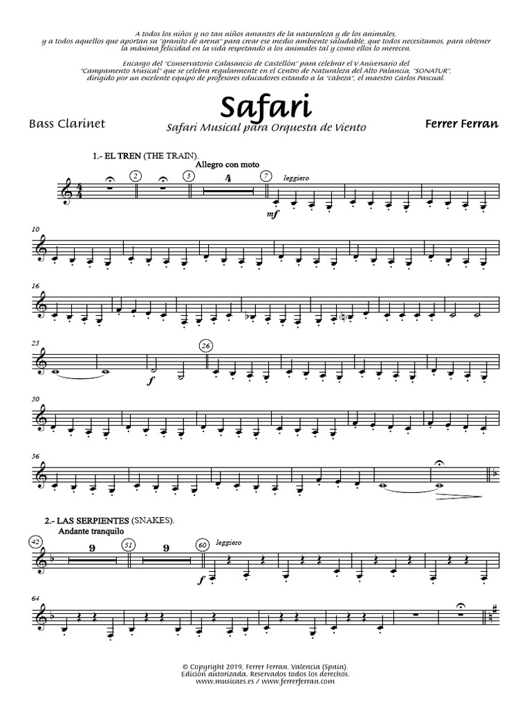 09 - SAFARI - Bass Clarinet | PDF