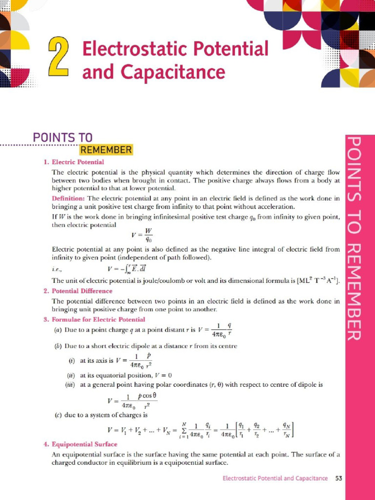Eletrostatic Potential and Capacitance | PDF