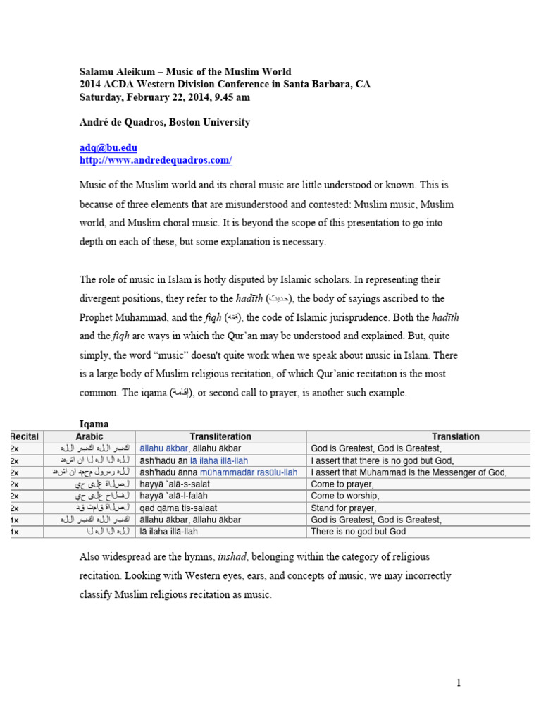 Music For The Muslim World | PDF