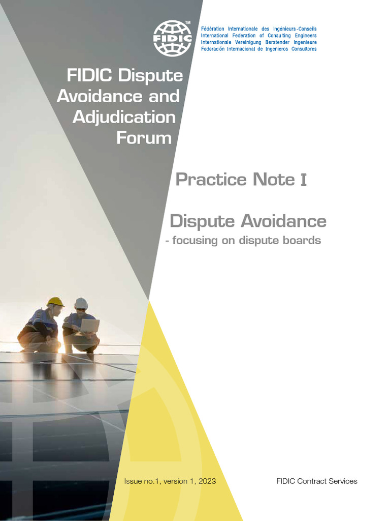 Fidic Practice Note On Dispute Avoidance Pdf Adjudication Arbitration