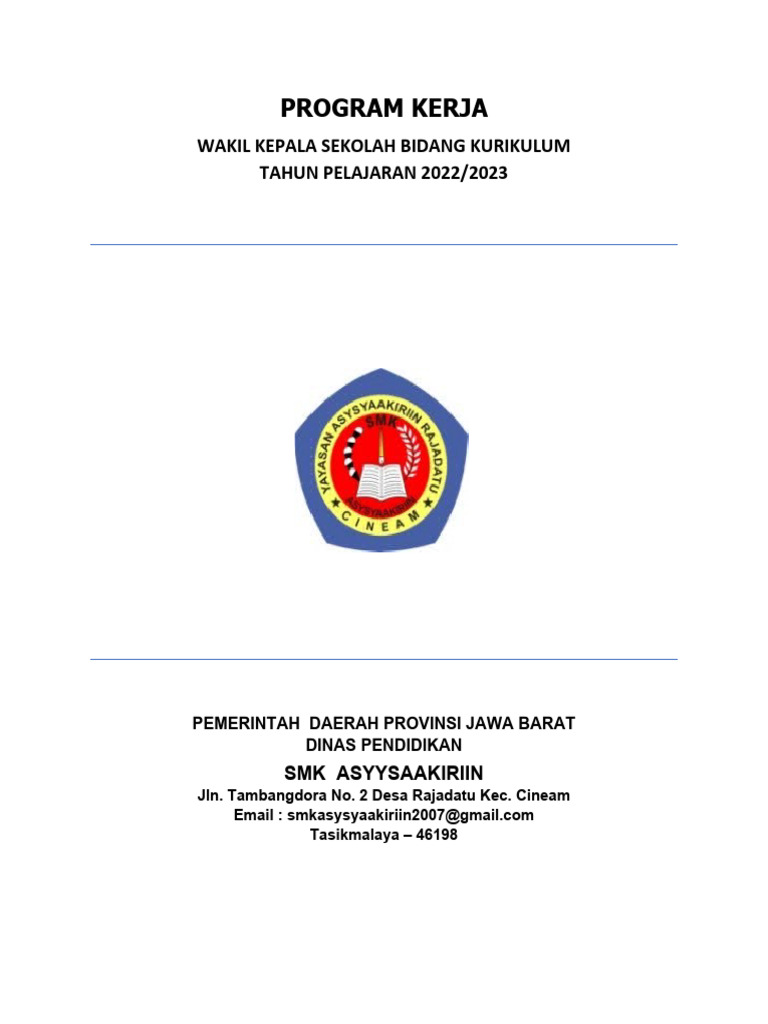 Program Kerja Kurikulum | PDF